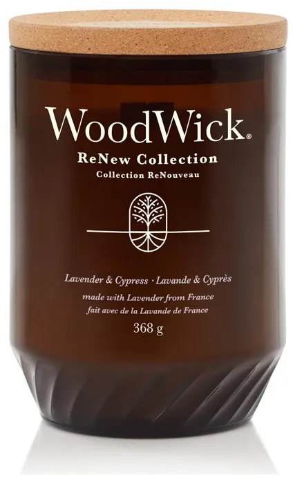 WoodWick ReNew svíčka velká Lavender & Cypress, 368 g