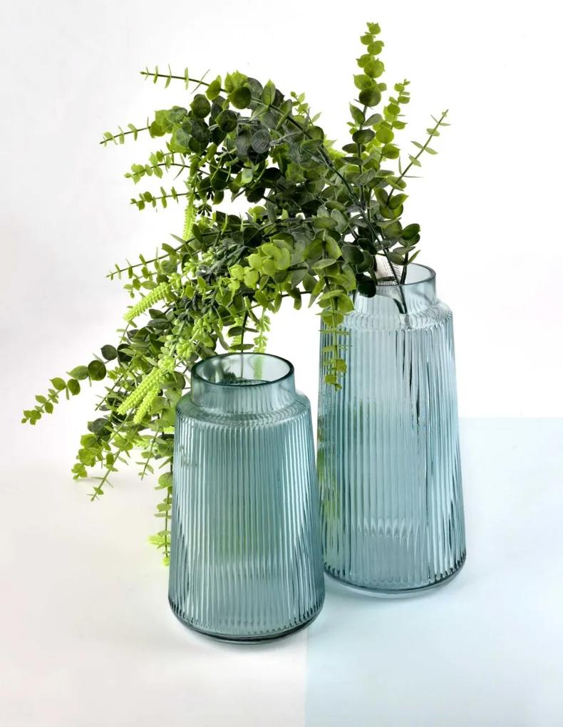 Skleněná váza Serenite 25 cm nebeská šedá/modrá