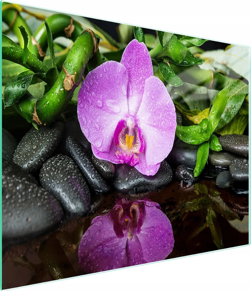 Skleněná Krájecí Deska 52x30 Orchidej Tvrzené Sklo