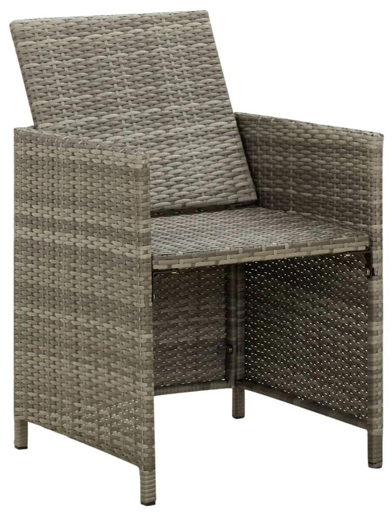 Zahradní židle s poduškami 4 ks polyratan šedé,  316747