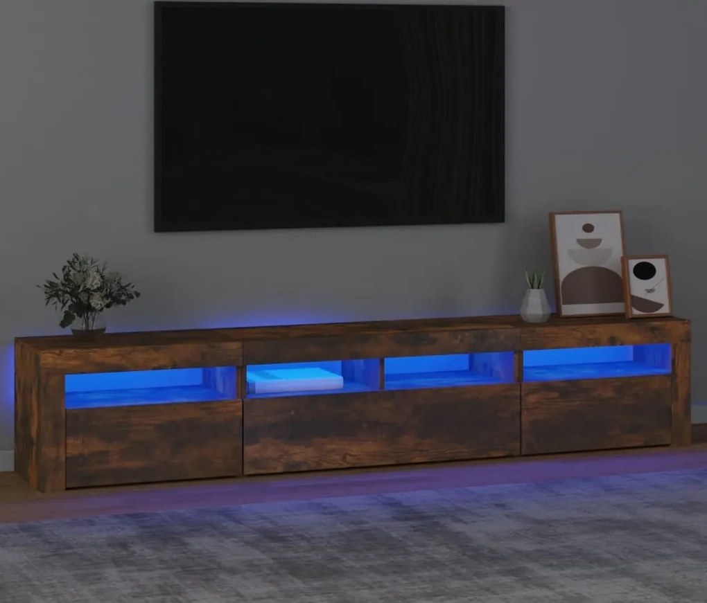 vidaXL TV skříňka s LED osvětlením 210 x 35 x 40 cm [3152735] Barva: Betonová šedá