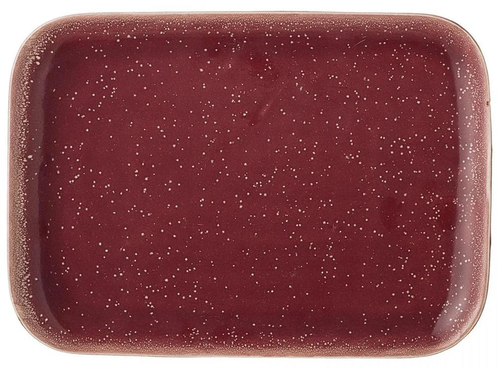 Bloomingville Servírovací talíř Joëlle Red, červená barva, hnědá barva, keramika