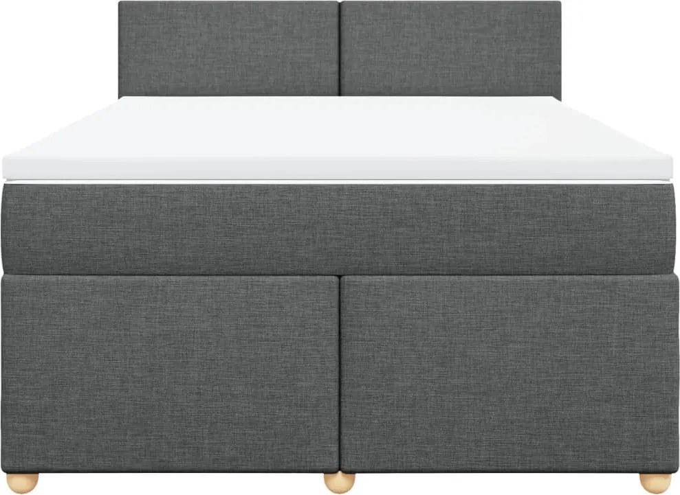 Box spring postel s matrací tmavě šedá 140x200 cm textil 3288997