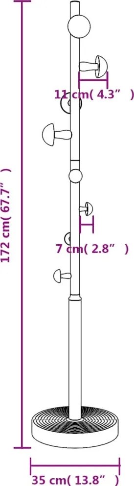 vidaXL Stojan na kabáty 172 cm práškově lakované železo [377096] Barva: Bílá