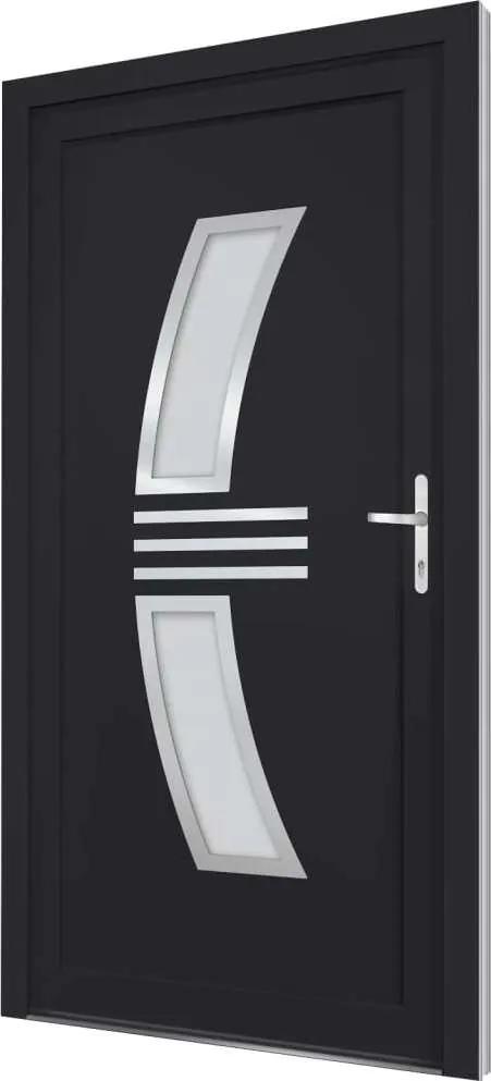 vidaXL Vchodové dveře 108 x 208 cm PVC [3187940] Barva: antracitová