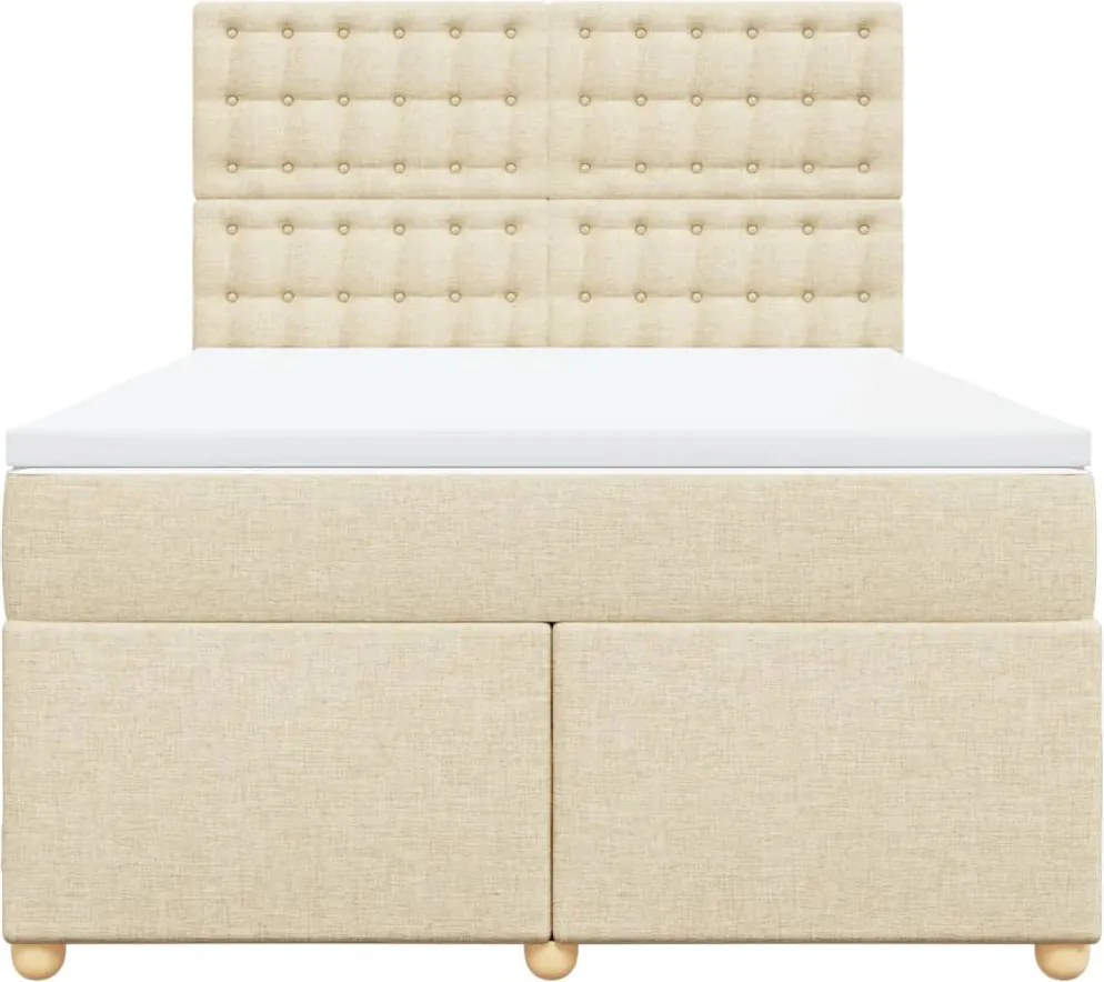 Box spring postel s matrací krémová 160x200 cm textil 3293650