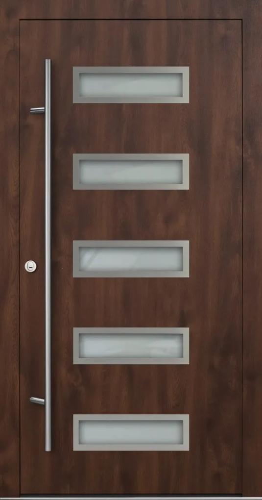 FM Turen - Feldmann & Mayer Vchodové dveře s ocelovým opláštěním FM Turen model DS11 Orientace dveří: Levé, otevírání dovnitř, Dekor: Ořech, Standardní rozměr dveří včetně rámu: 98 cm x 208 cm - vnější rozměr rámu