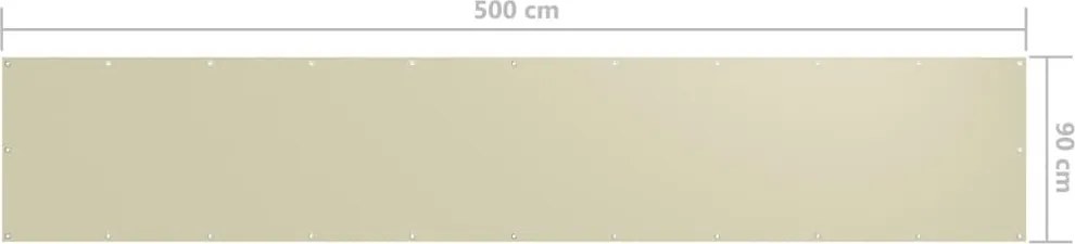 vidaXL Balkónová zástěna 90 x 500 cm oxfordská látka [134870] Barva: Béžová