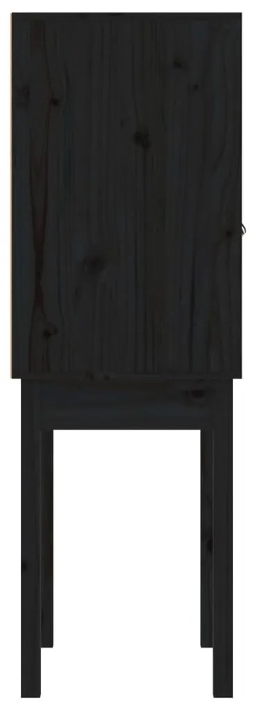 Skříň highboard černá 60x40x120 cm masivní borové dřevo