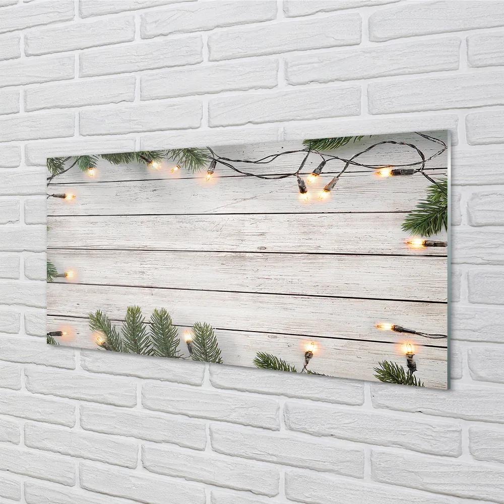 Skleněný panel Větvičky světlé dřevo 120x60 cm