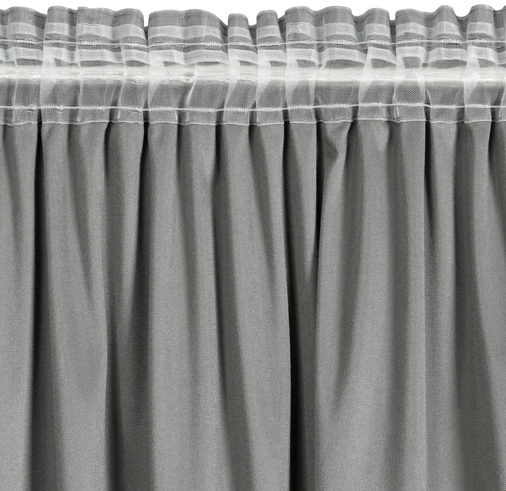 ZATEMŇOVACÍ ZÁVĚS NA PÁSCE CARLI 140X270 CM STŘÍBRNÁ