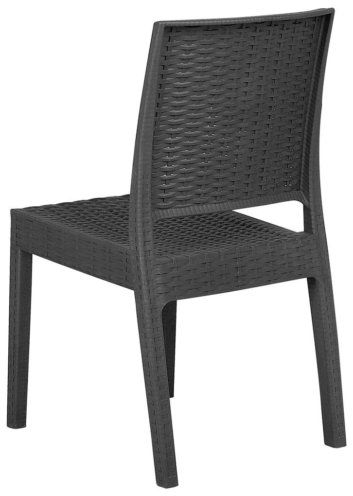 Sada 2 šedých zahradních židlí FOSSANO Beliani