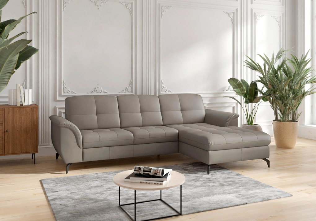 XXXLutz ROHOVÁ SEDAČKA, textil, kůže, šedá Sit & More - Sedací soupravy - 000144016355