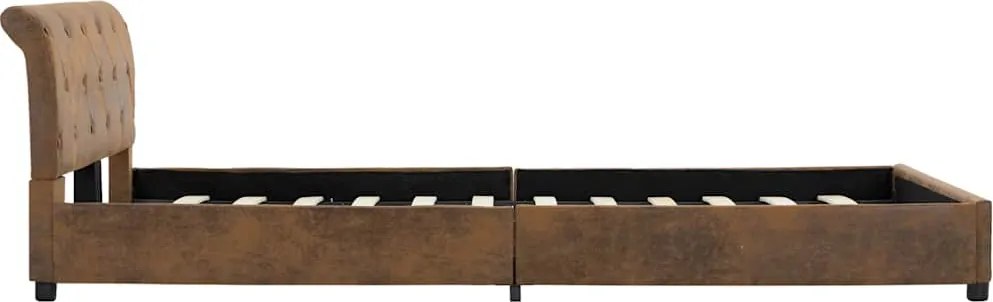 Rám postele hnědý umělá broušená kůže 120 x 200 cm 284890