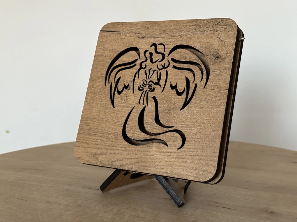 Li-Go "Anděl" lampa 19x19cm provedení povrchu: dub světlý
