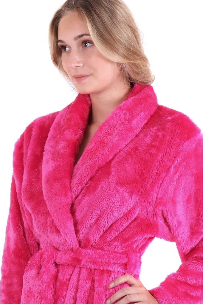 Malinový huňatý župan Lilly 21 20 3430 - XXL