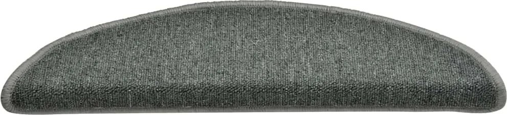 Schodové rohože 15 ks 56 x 17 x 3 cm tmavě zelené půlkulaté 322360