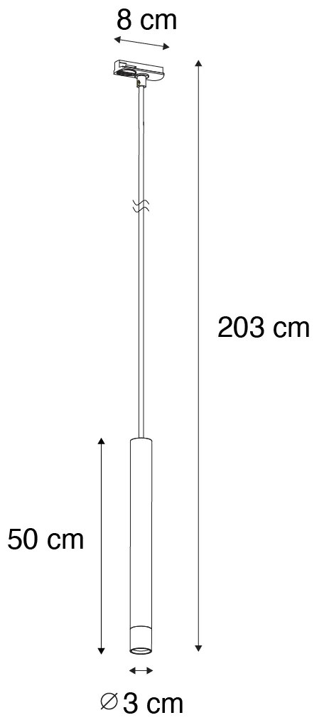 Moderní závěsná lampa černá pro 1-fázový kolejnicový systém - Iconic Frini
