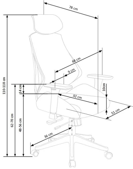 Kancelářská židle TERO černá/šedá