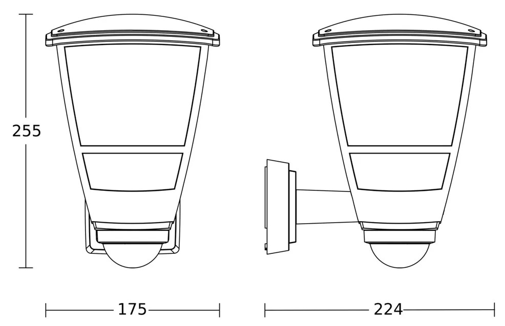 Steinel 084769 nástěnné venkovní senzorové svítidlo L 10 S, černé, E27