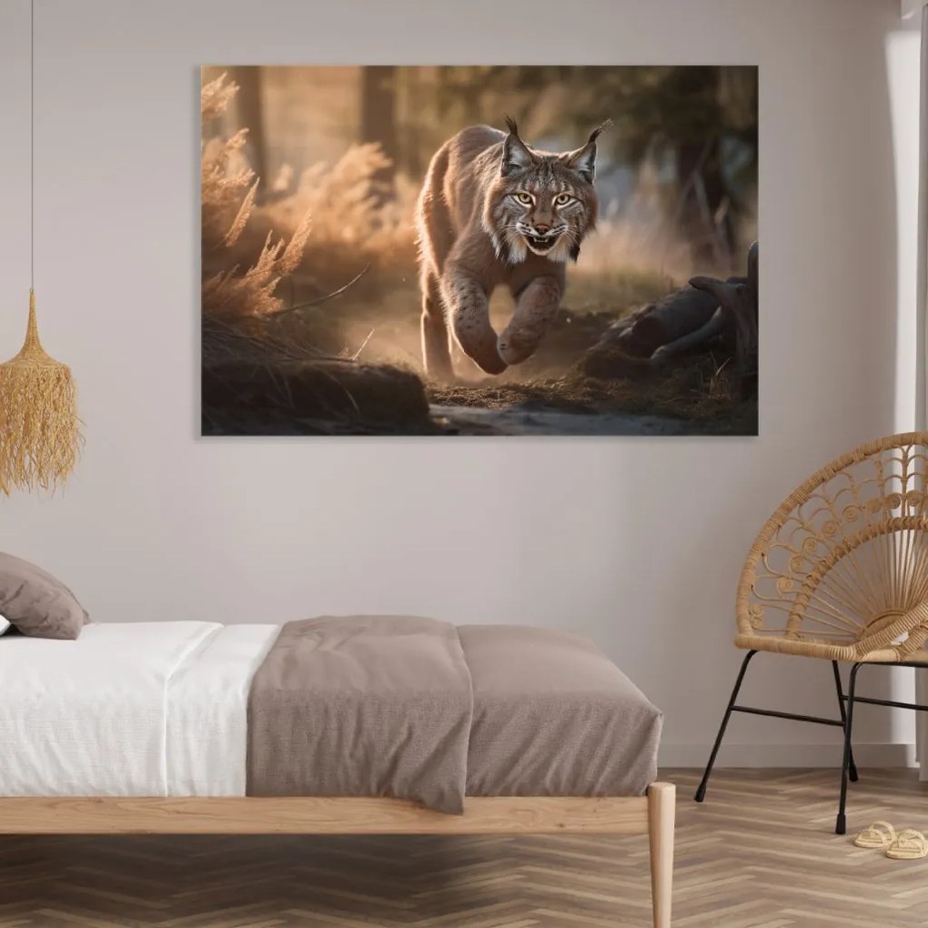 Obraz na plátně - Rys v divoké přírodě FeelHappy.cz Velikost obrazu: 120 x 80 cm