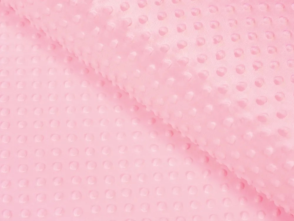 Biante Dětský povlak na polštář Minky 3D puntíky MKP-035 Světle růžový 30 x 50 cm
