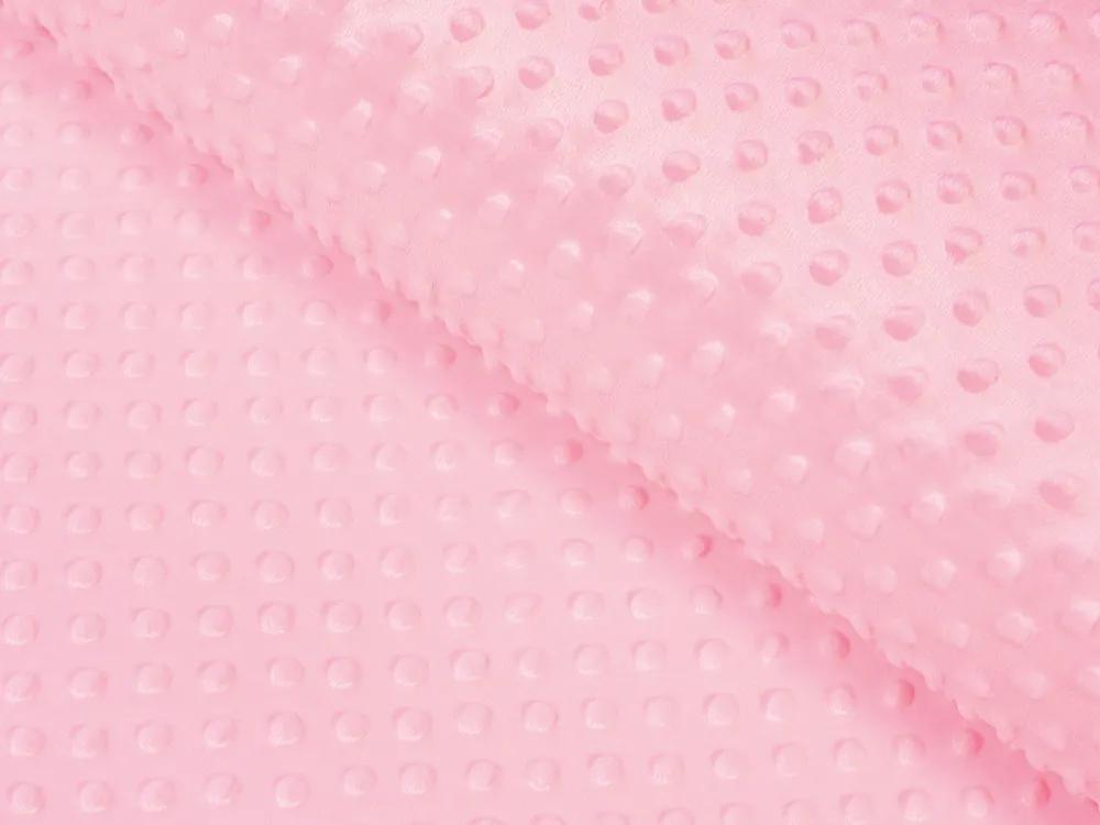 Biante Dětský povlak na polštář Minky 3D puntíky MKP-035 Světle růžový 40 x 40 cm