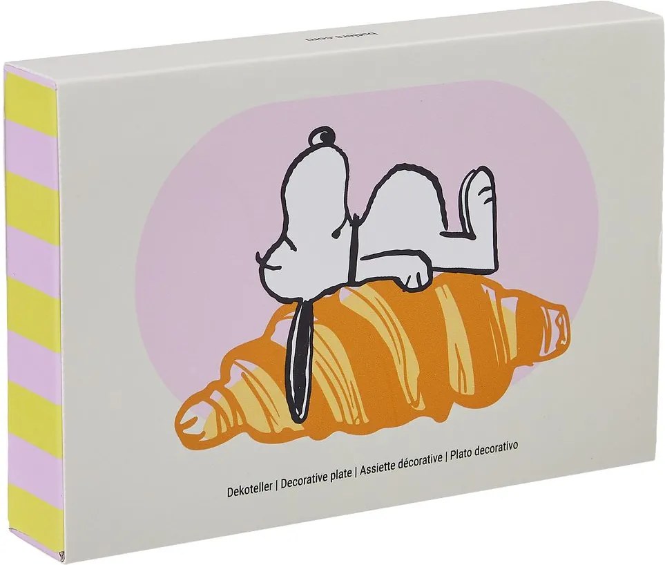 PEANUTS Talířek na šperky oválný Snoopy a croissant 15 x 10 cm