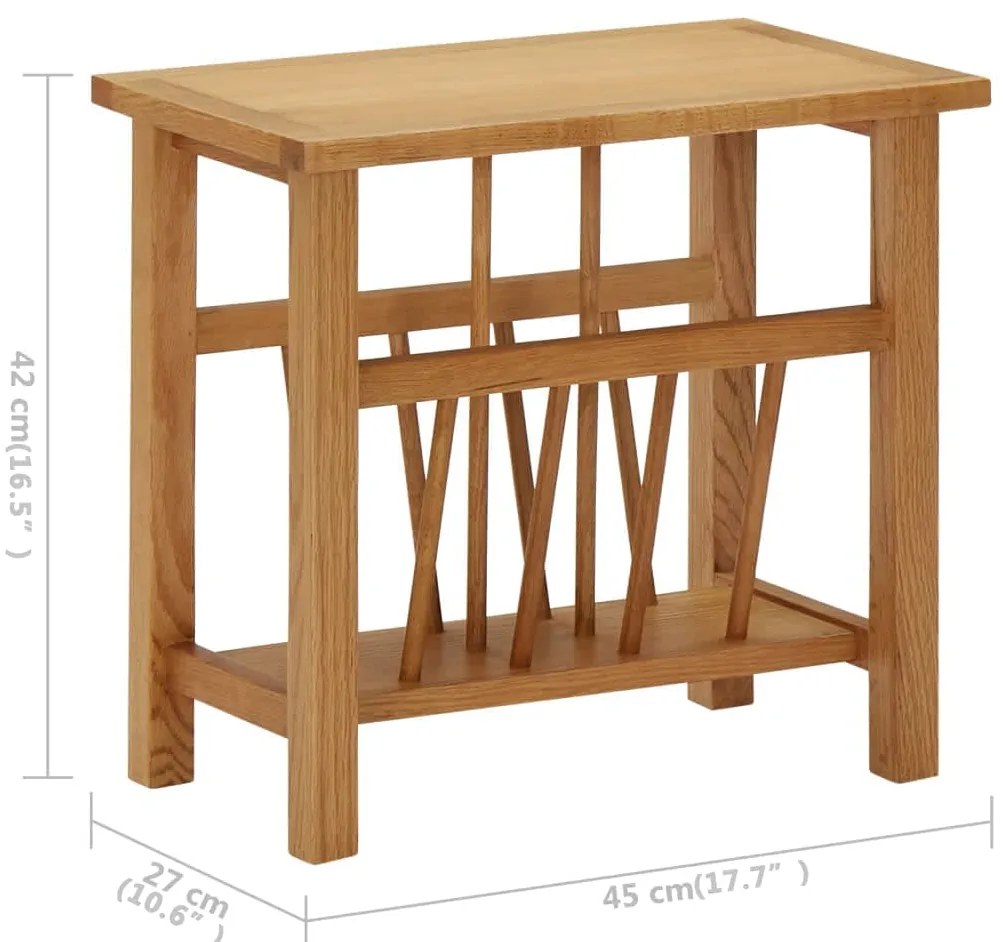 vidaXL Marketos Stolek na časopisy 45 x 27 x 42 cm masivní dubové dřevo
