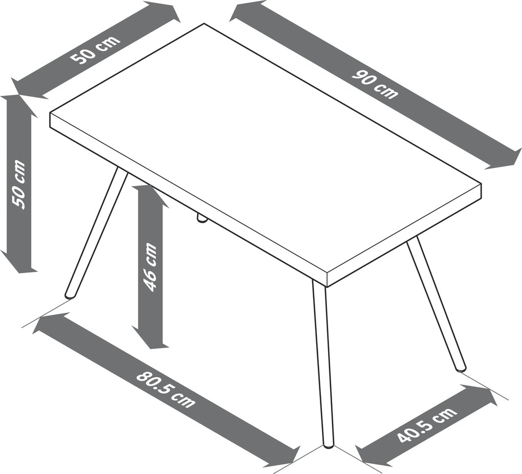 Tchibo - Konferenční stolek s polycementovou deskou - barva: černá