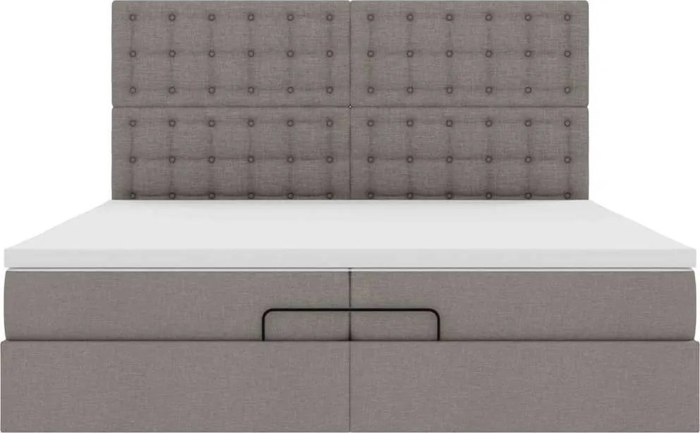 Osmanský rám postele s matracíes taupe 200x200cm textil 3313352