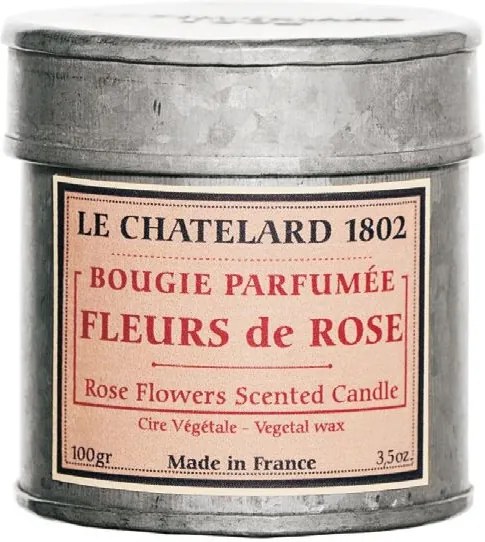 Le Chatelard Svíčka v plechu - Růže, 100g