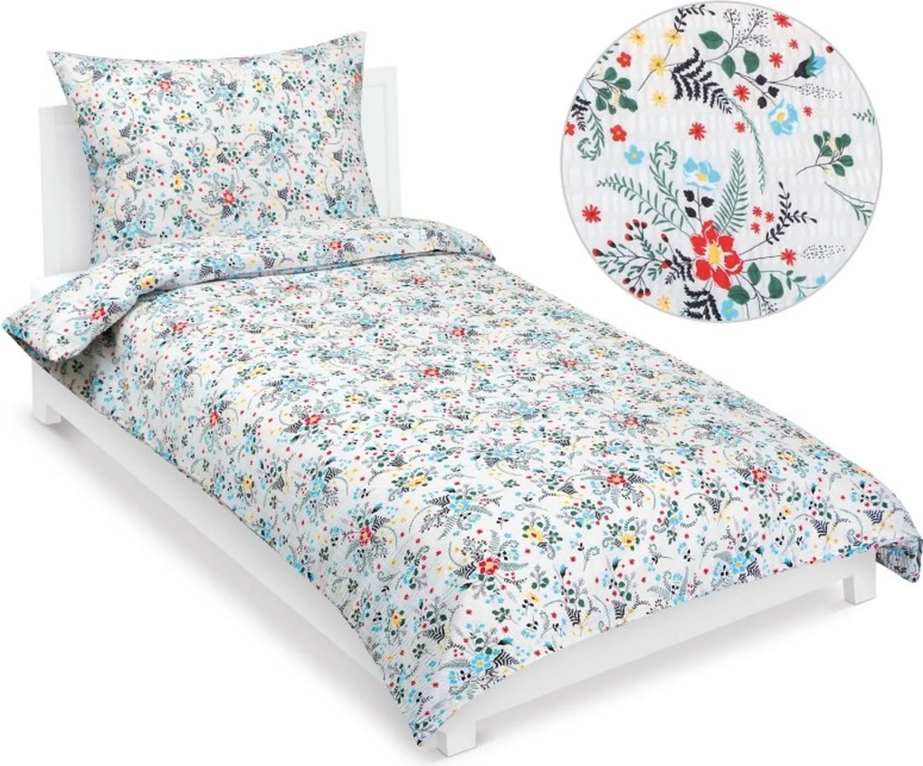 Povlečení krepové Modrá,Žlutá,Červená 80/882 - 140x220, 70x90 cm