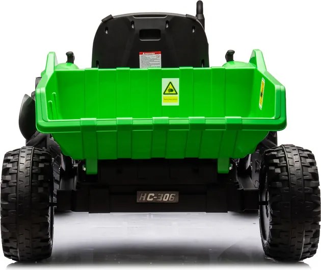 LEAN CARS Akumulátorový traktor HC-306 s přívěsem, světle zelený, 24 V