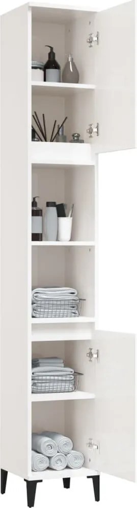 vidaXL Koupelnová skříňka 30 x 30 x 190 cm kompozitní dřevo [819798] Barva: Bílá