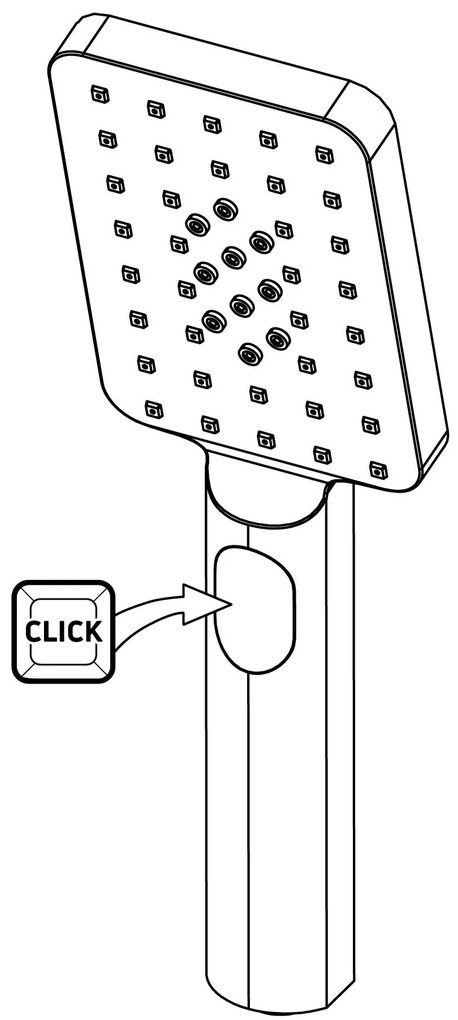 Deante Alpinia, ruční sprchová hlavice 3-funkční, černá, NGA_N51S