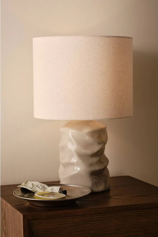 Šedá keramická stolní lampa (výška 40 cm) Milera – Jotex