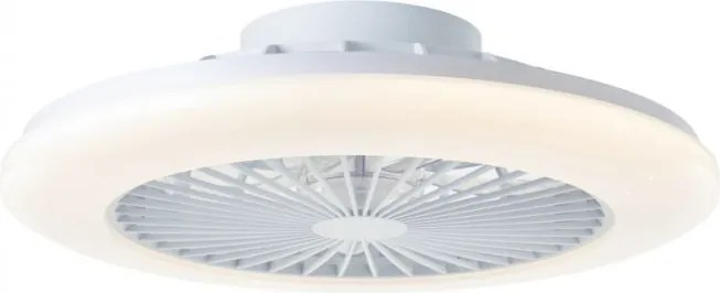 Brilliant G60020/05 Stmívatelné LED svítidlo SALERNO BÍLÉ & reverzní VENTILÁTOR + funkce LED