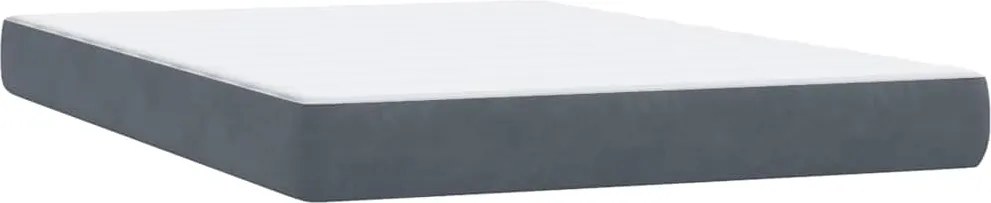 Box spring postel s matrací tmavě šedá 160x210 cm samet 3317950