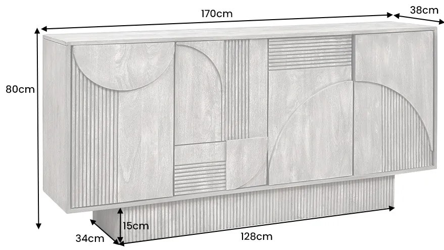 Designová komoda Movement 170 cm hnědé mango