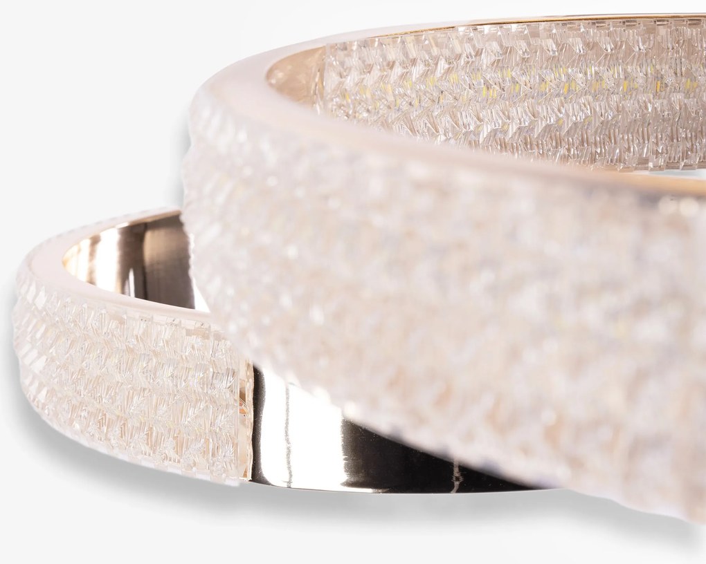 Toolight Toolight, LED krystalové stropní svítidlo s dálkovým ovládáním 42W, G003-C, zlatá lesklá, OSW-09744