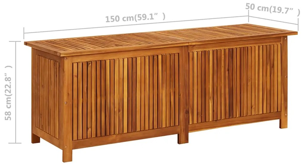 vidaXL Marketos Zahradní úložný box 150 x 50 x 58 cm masivní akáciové dřevo