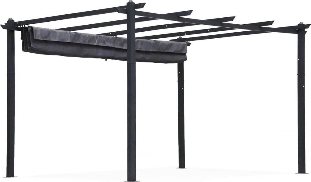 Zahradní pergola s posuvným střešním systémem Zenia 3x4 m šedá
