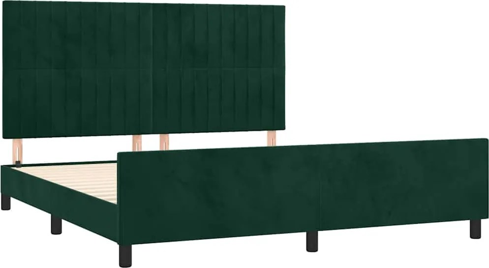 Rám postele s čelem tmavě zelený 180x200 cm samet 3125894