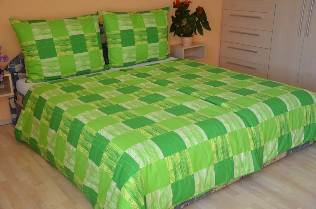 Přehoz přes postel dvojlůžkový Domino zelené