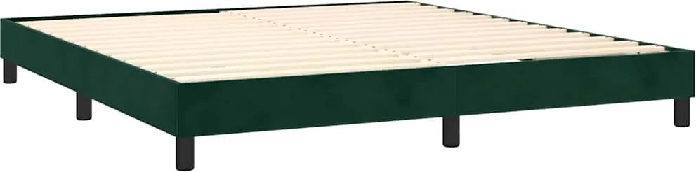 Box spring postel s matrací a LED tmavě zelená 160x200 cm samet 3134534