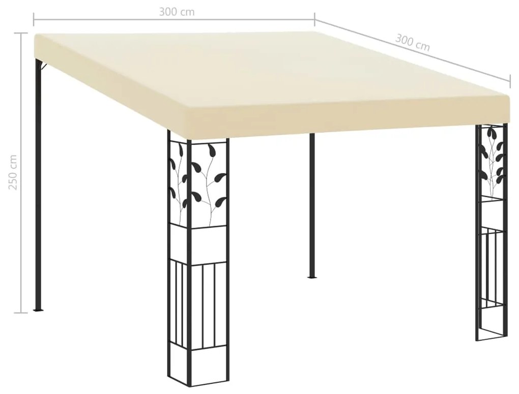 vidaXL Altán ke zdi 3 x 3 x 2,5 m krémový