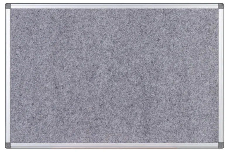 Textilní nástěnka, šedá, 900 x 600 mm
