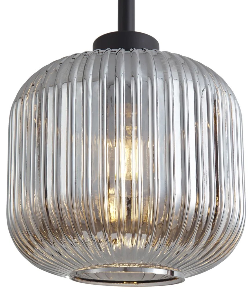 Chytrá stojací lampa černá s kouřovým sklem vč. WiFi A60 - Ana
