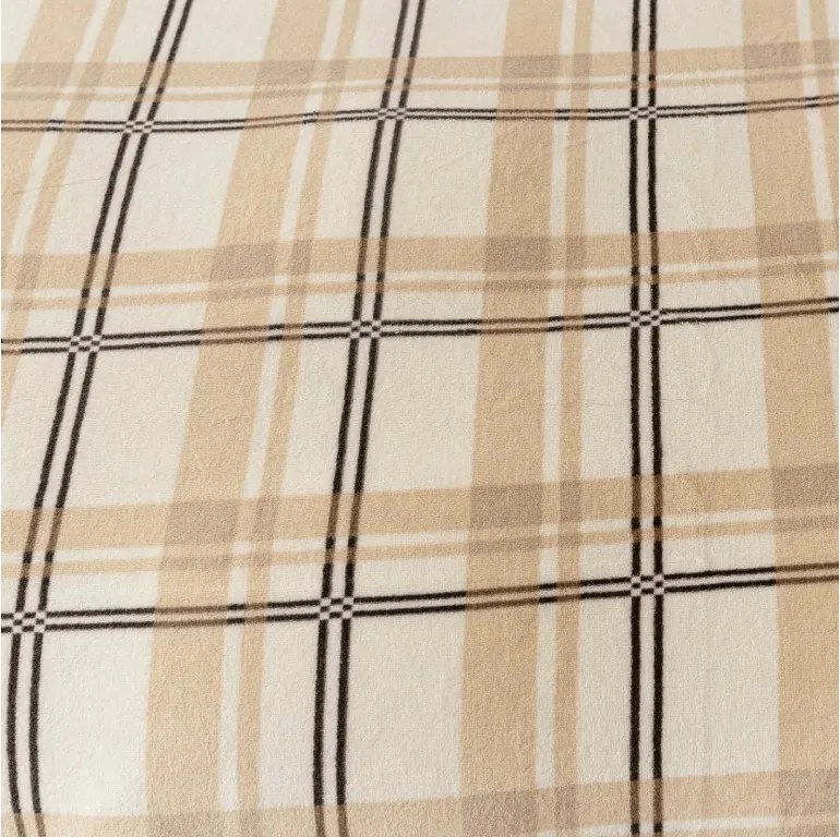 Prostěradlo mikroplyš PLAID 90x200 cm krémové